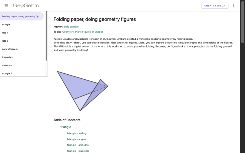 Folding paper, doing geometry figures - MathsLinks