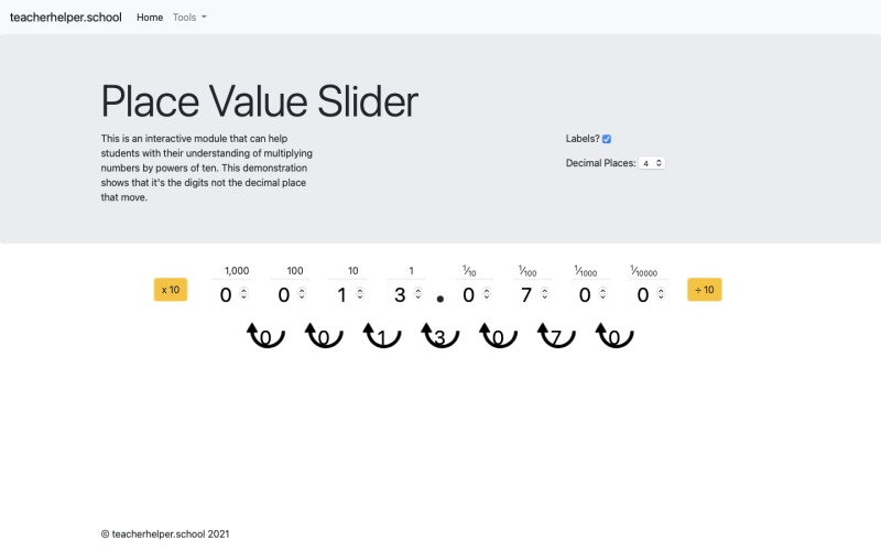 Place Value Slider - MathsLinks