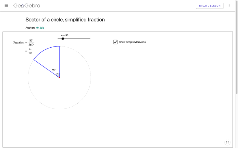 Sector of a circle - MathsLinks