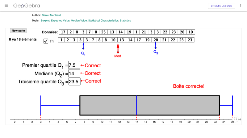 Box plot with an interactive applet - MathsLinks