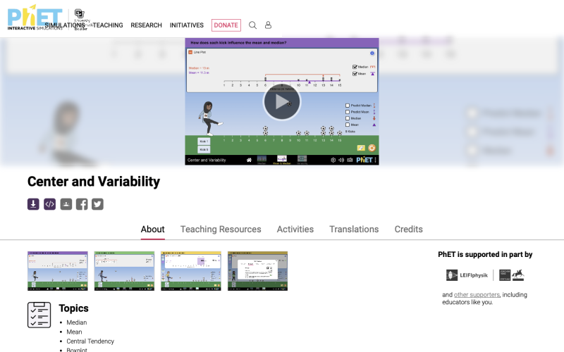 Center And Variability Mathslinks