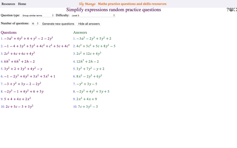 Sly mango - MathsLinks
