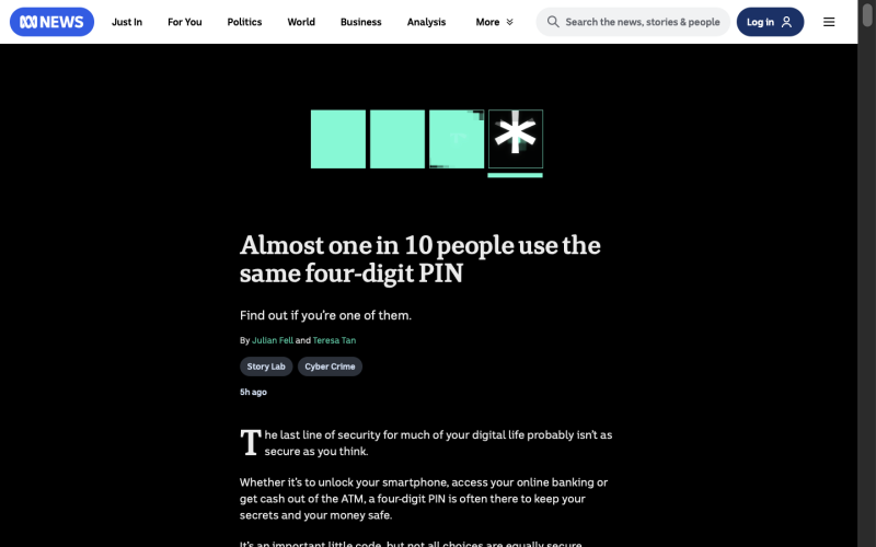 Almost One In 10 People Use The Same Four Digit Pin Mathslinks